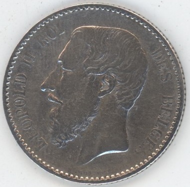 Belgique 1 Franc 1886 FR Léopold II signature sans point (s-ss) en ...